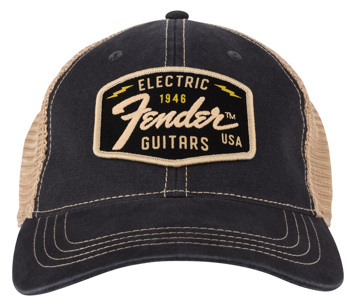 FENDER ( フェンダー ) Fender Transition Logo Patch Hat, Black/Stone One Size ...