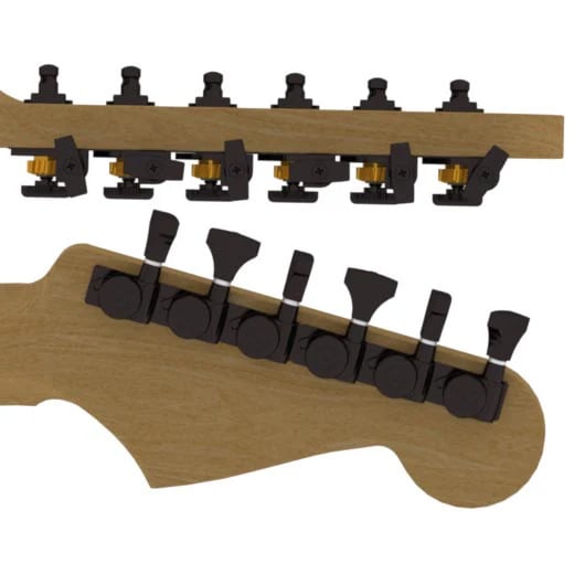 HIP SHOT Grip-Lock Open Tuner R6 Treble STGD(19x2/20x2/21x2) Black 送料無料 ...