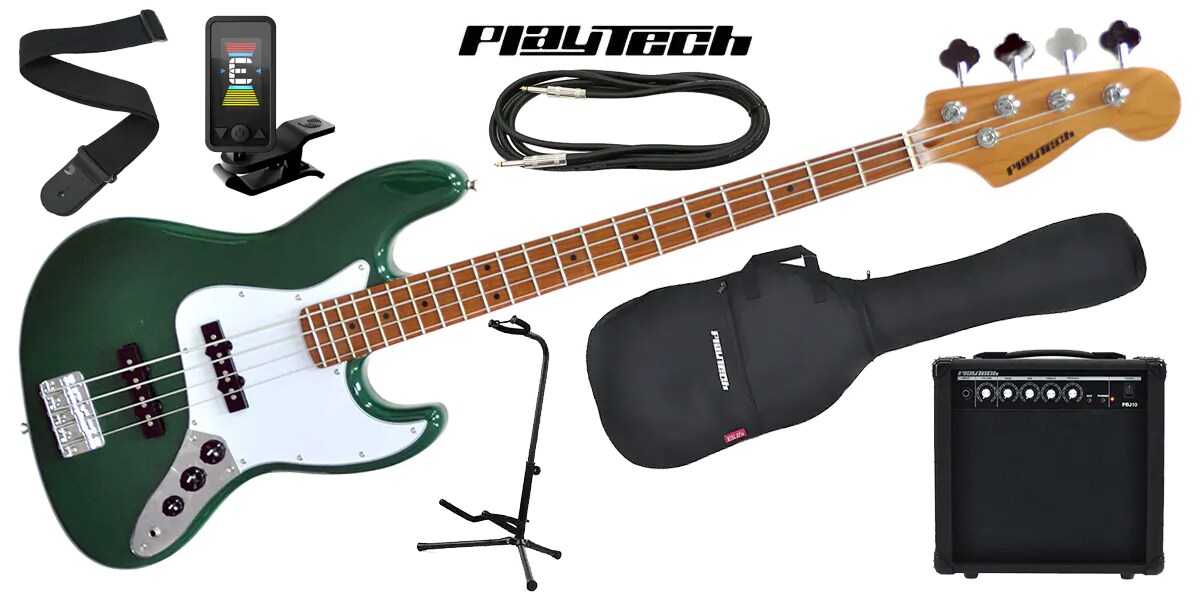 PLAYTECH JB480 Green エレキベース 初心者入門セット 送料無料 | Sound House