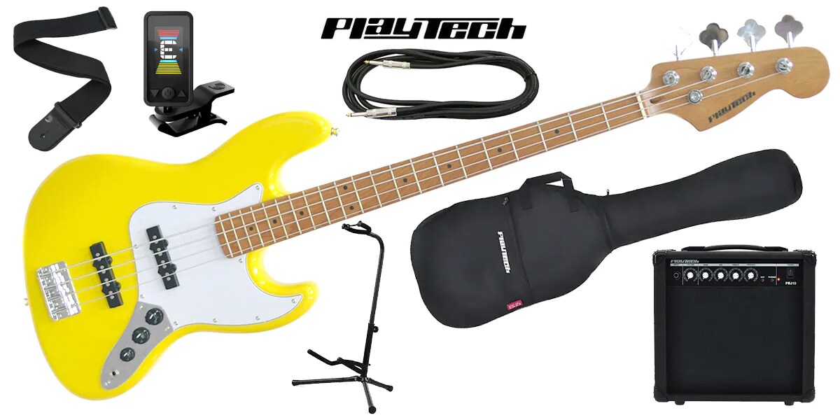 PLAYTECH ( プレイテック ) JB480 Yellow エレキベース 初心者入門セット 送料無料 | サウンドハウス