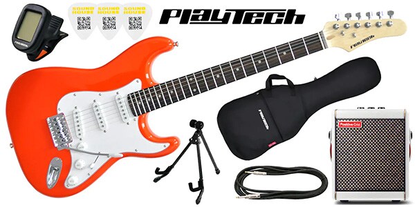 PLAYTECH ( プレイテック ) ST250ギター入門セット、オレンジ/リッチライト指板 送料無料 | サウンドハウス