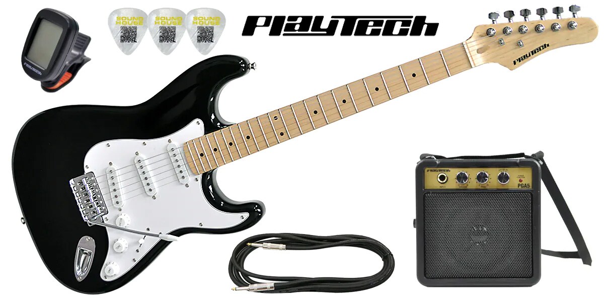 PLAYTECH / Electric Guitar Beginner Kits ST250 Maple Black II 送料無料 ...