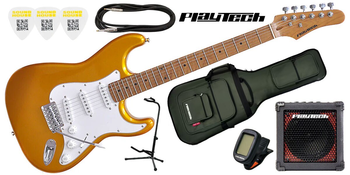 PLAYTECH ST280ギター入門セット Gold 送料無料 | Sound House
