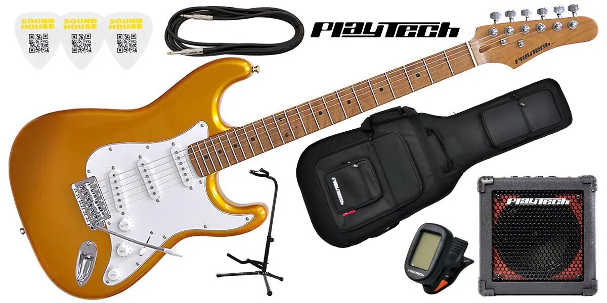 PLAYTECH ( プレイテック ) ST280ギター入門セット Gold 送料無料 | サウンドハウス