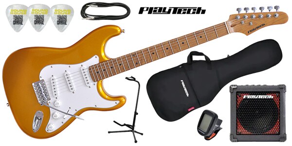PLAYTECH ( プレイテック ) ST280ギター入門セット Gold 送料無料 | サウンドハウス