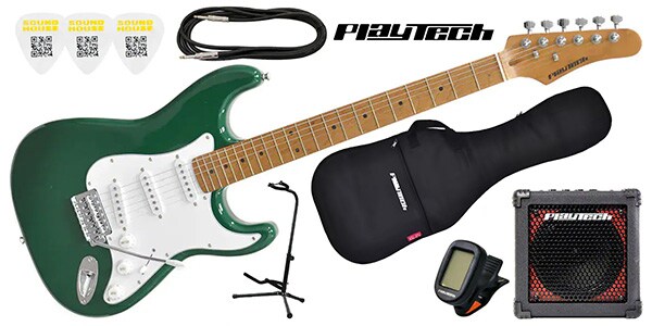 PLAYTECH ST280ギター入門セット Green 送料無料 | Sound House