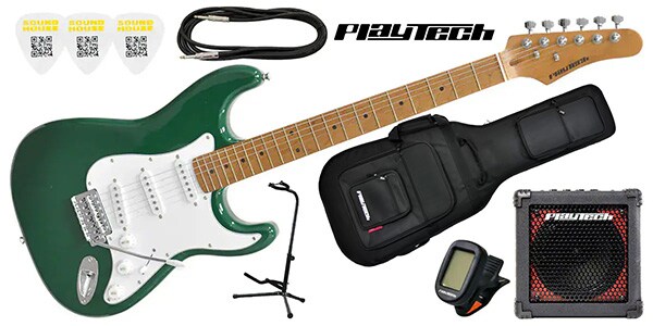 PLAYTECH ST280ギター入門セット Green 送料無料 | Sound House