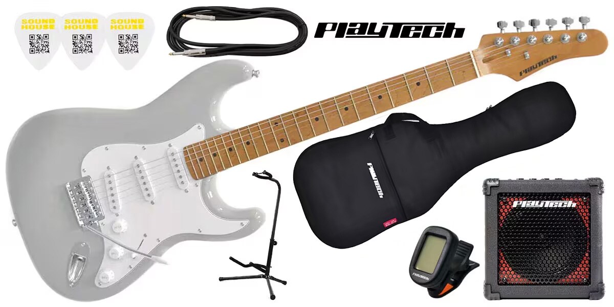 PLAYTECH ( プレイテック ) ST280ギター入門セット Gray 送料無料 | サウンドハウス