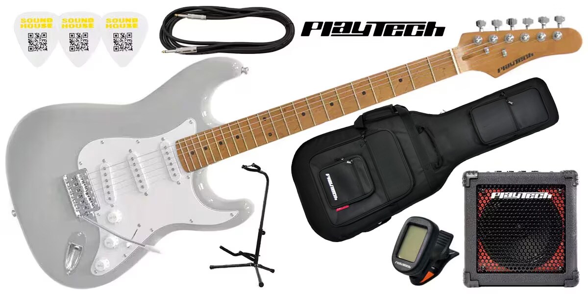 PLAYTECH ( プレイテック ) ST280ギター入門セット Gray 送料無料 | サウンドハウス
