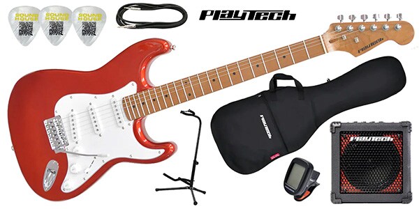 PLAYTECH ( プレイテック ) ST280ギター入門セット Metallic Red 送料無料 | サウンドハウス