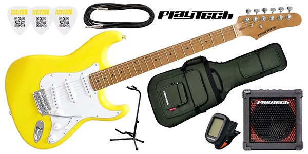 PLAYTECH ( プレイテック ) ST280ギター入門セット Yellow 送料無料 | サウンドハウス