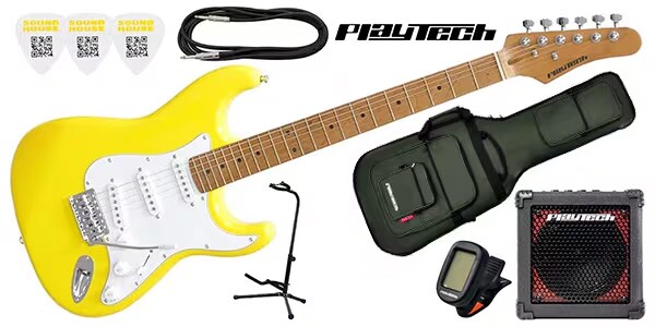 PLAYTECH ST280ギター入門セット Yellow 送料無料 | Sound House
