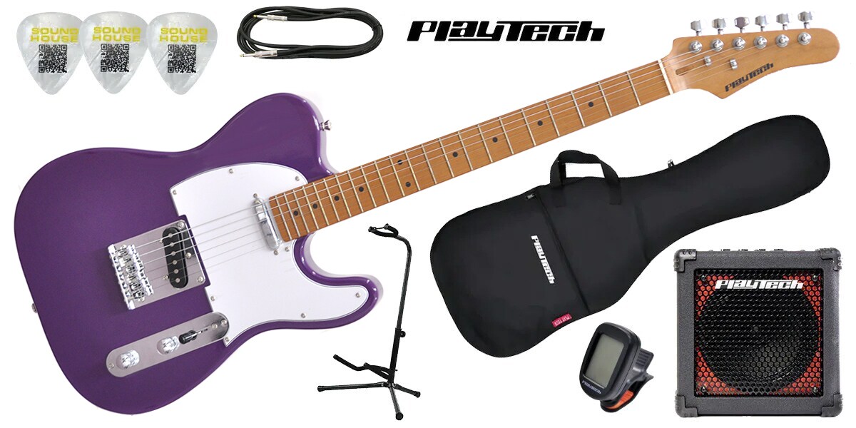 PLAYTECH ( プレイテック ) TL280ギター入門セット Purple 送料無料 | サウンドハウス