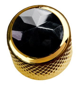 QPARTS ( キューパーツ ) Black Onyx on Mini-Dome Knob Gold | サウンドハウス