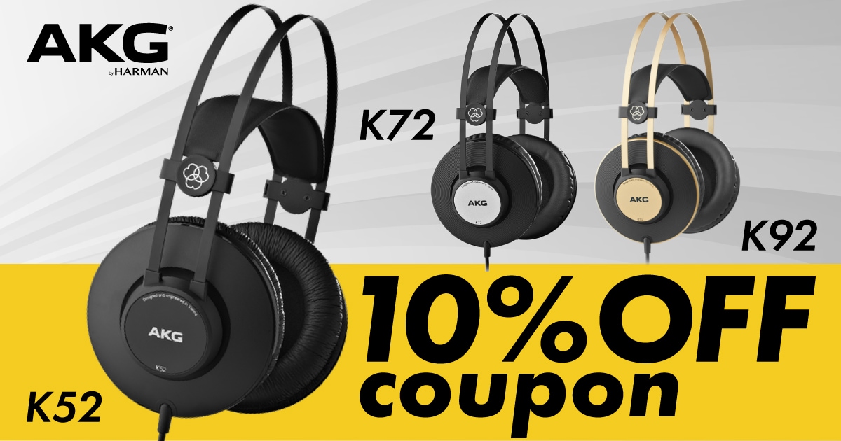 AKGモニターヘッドホン「K52・K72・K92」10％OFFクーポン！｜サウンドハウス